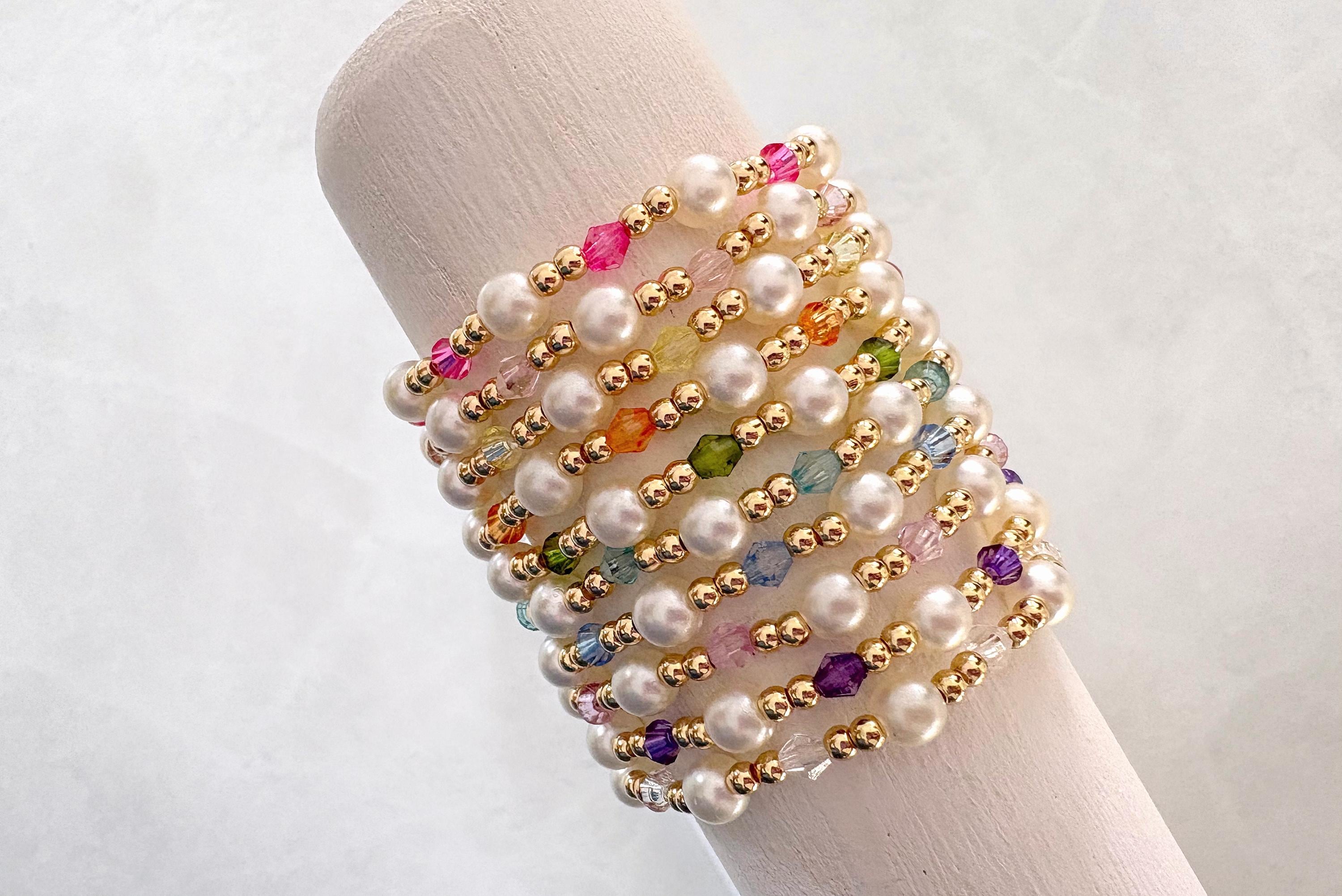 The Spring Pearl Collection | Pearl Bead Bracelet | Crystal Bead ...
