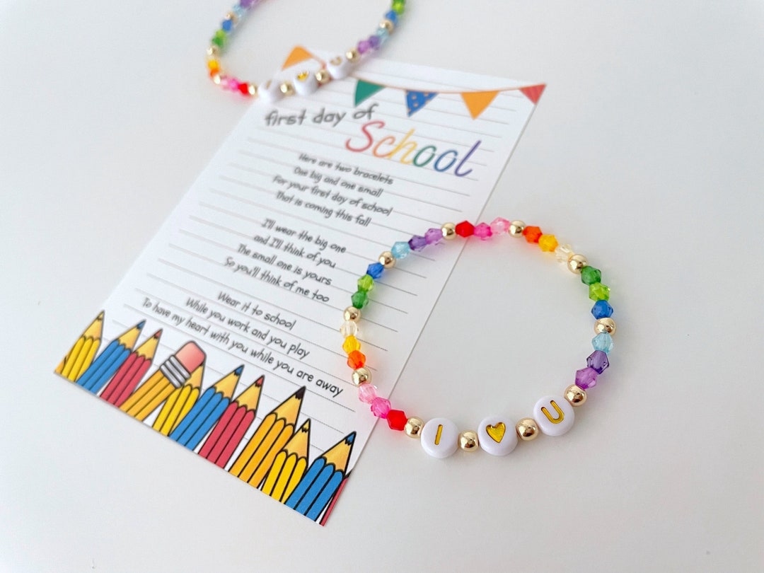 First Day of School Bracelet Set Kindergarten Bracelet Mommy and Me ...