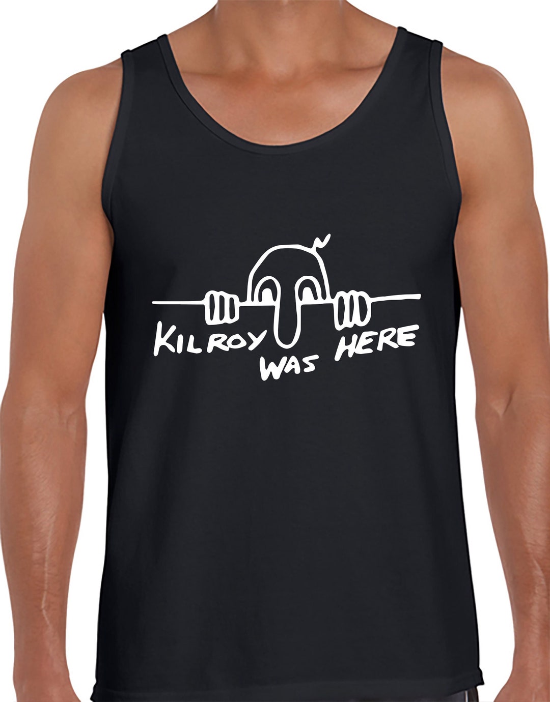 Kilroy Was Here WWII History World War Popular Graffiti ,meme Tank Top ...