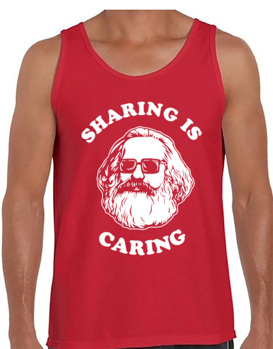 Sharing is Caring Karl Marx Socialist Funny Leftist Tank Top T-shirt ...