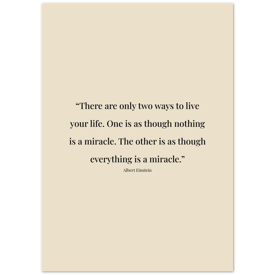 Albert Einstein Print Quote Poster - Everything is a Miracle! - Etsy