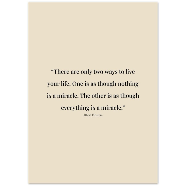 Albert Einstein Print Quote Poster - Everything is a Miracle! - Etsy