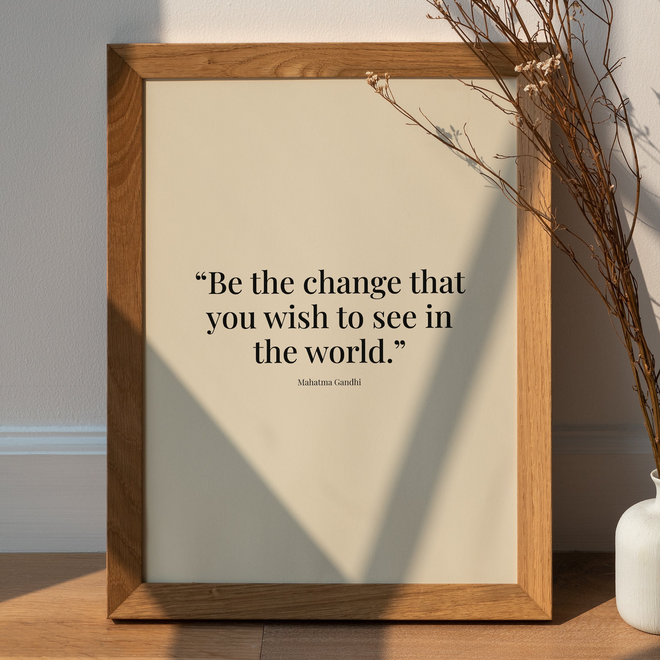 Mahatma Gandhi Print Quote Poster Be the Change That You Wish to See in ...