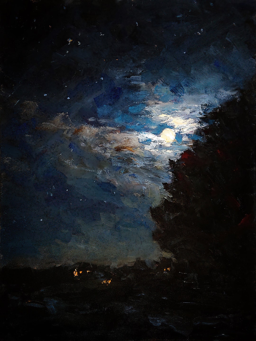 Moonlight, Contemporary Impressionism, Downloadable Original Oil ...