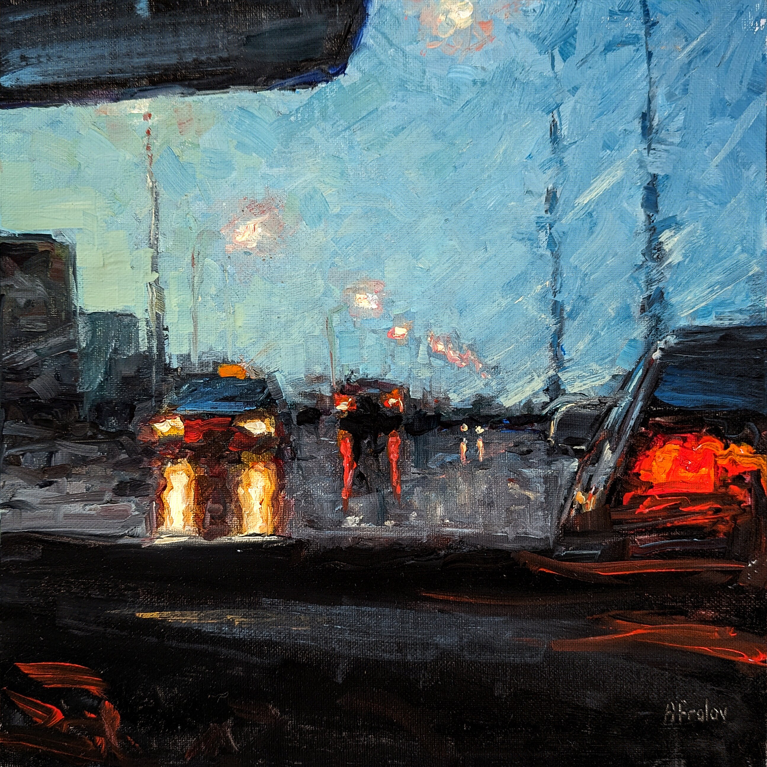 Golden Hour, Original Handmade Oil Painting on Canvas Board ...
