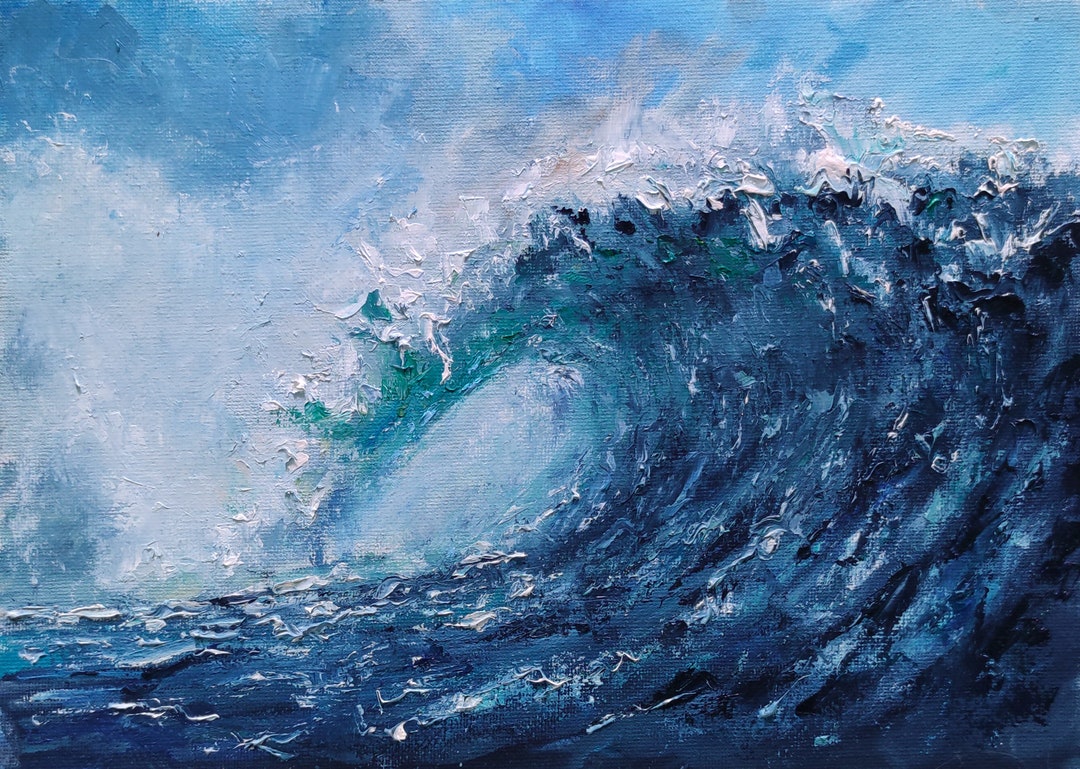 Big Blue Wave, Contemporary Impressionism, Downloadable Original Oil ...