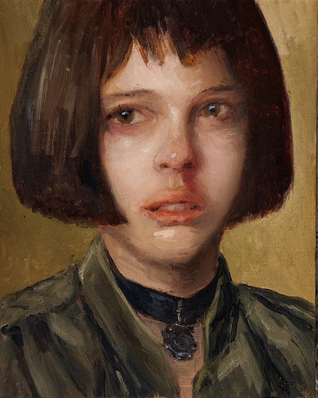 Mathilda, Original Handmade Oil Painting on Board, Impressionism, Wall ...