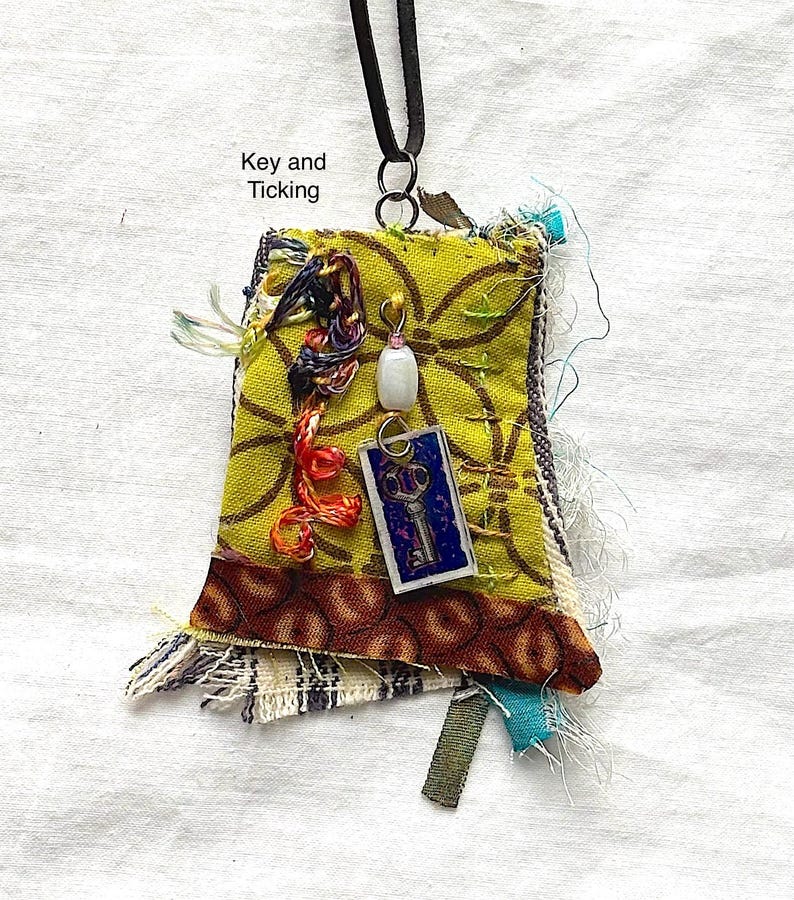 Handmade Fabric Charms: Two Sided Unique Textile Sculpture Pendants - Etsy