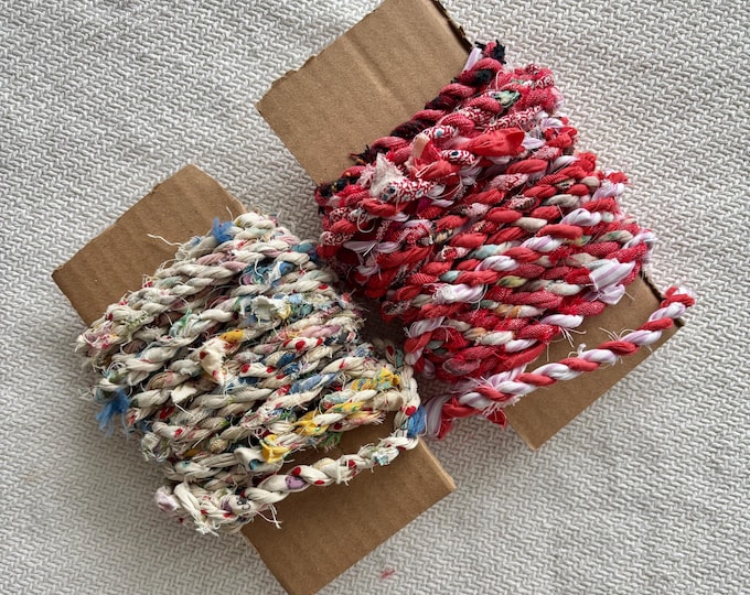 Braided Rope Sold by the Yard, Scrap Fabric Twine Fabric Cord ...