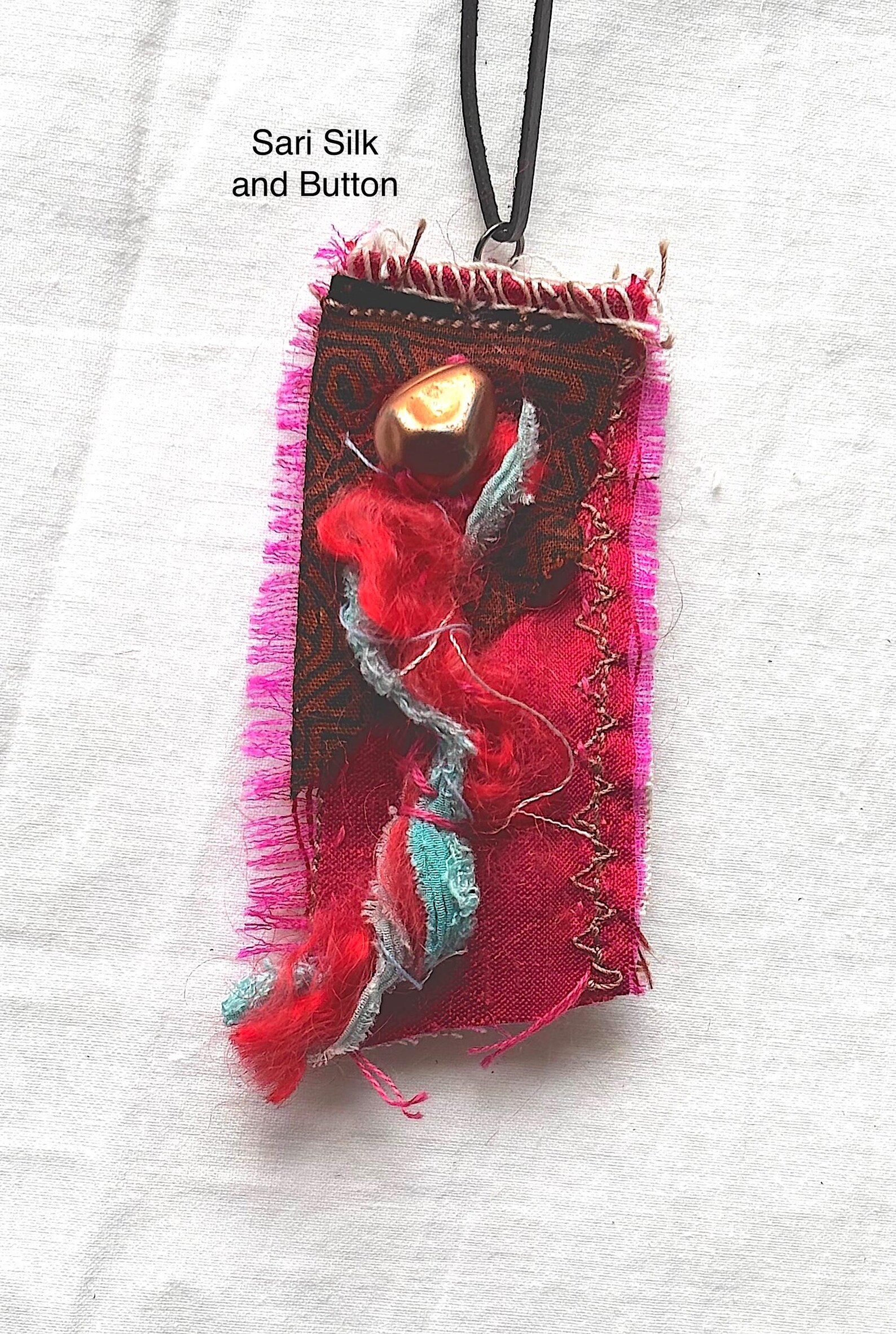 Handmade Fabric Charms: Two Sided Unique Textile Sculpture Pendants - Etsy