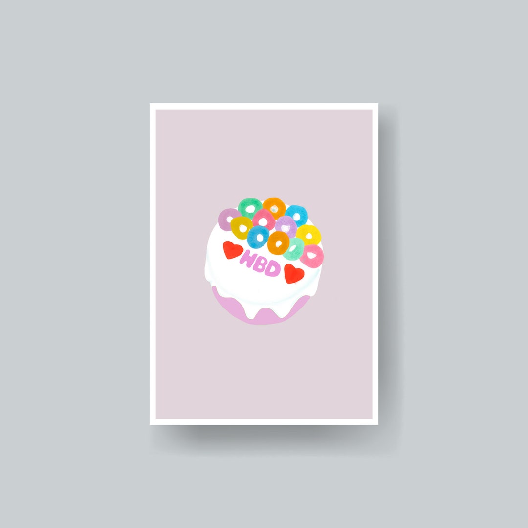 HBD, HBD Birthday Card, Cereal Print, Unique Postcards, Printable Post ...