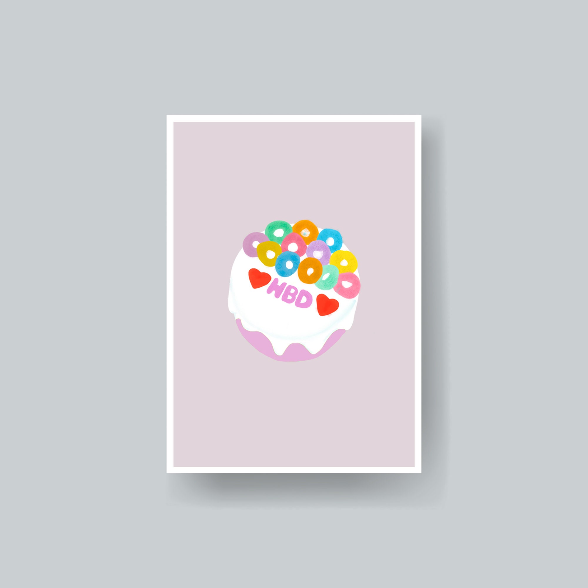 HBD, HBD Birthday Card, Cereal Print, Unique Postcards, Printable Post ...