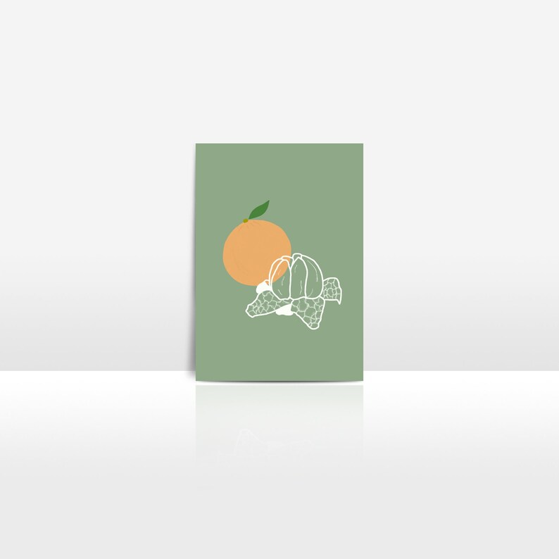 Orange Fruit Poster, Citrus Drawing, Kitchen Printable Art, Fruit ...