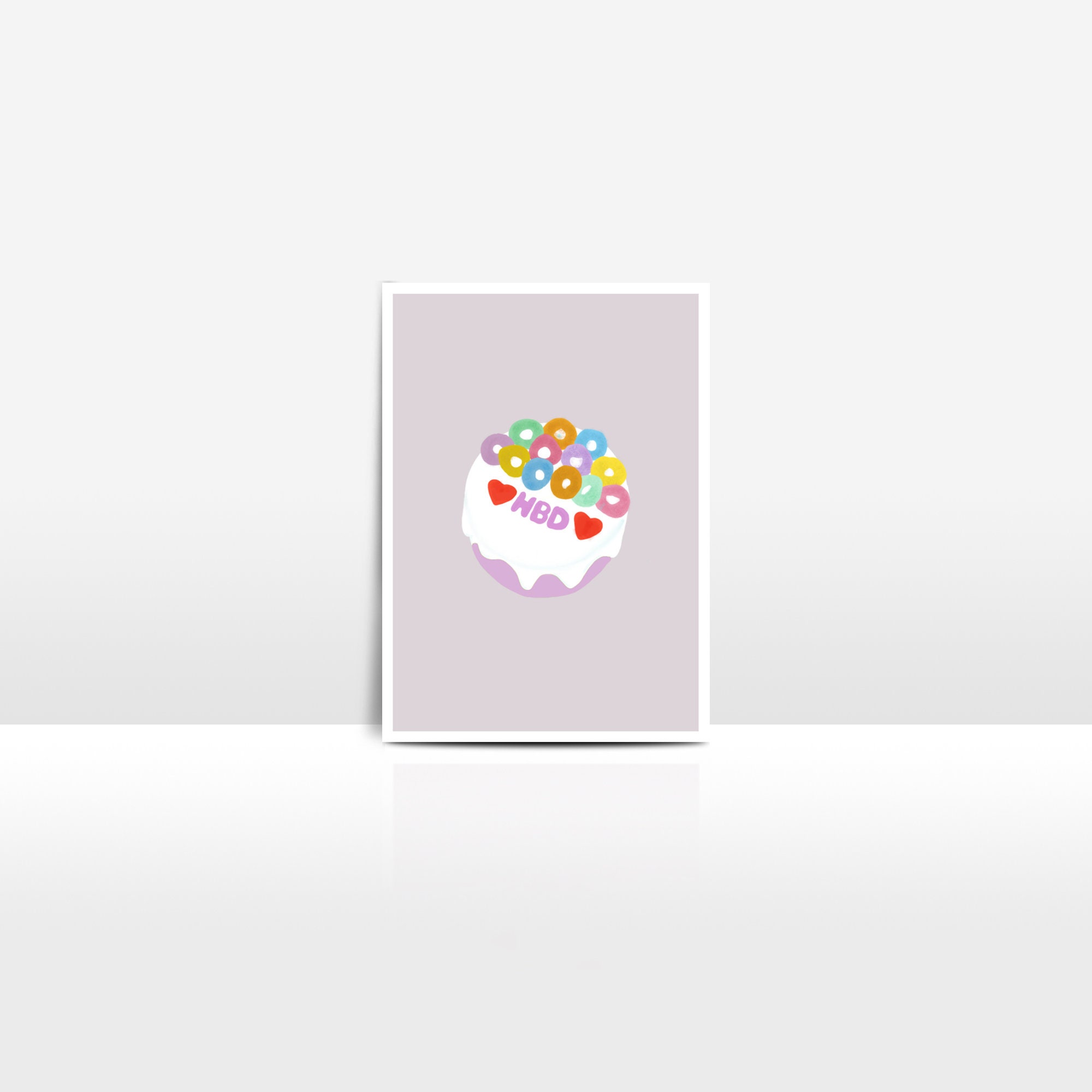 HBD, HBD Birthday Card, Cereal Print, Unique Postcards, Printable Post ...