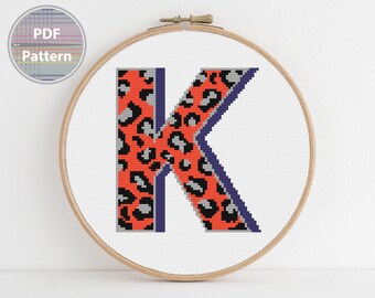 Cross Stitch Letter K Pattern - Etsy