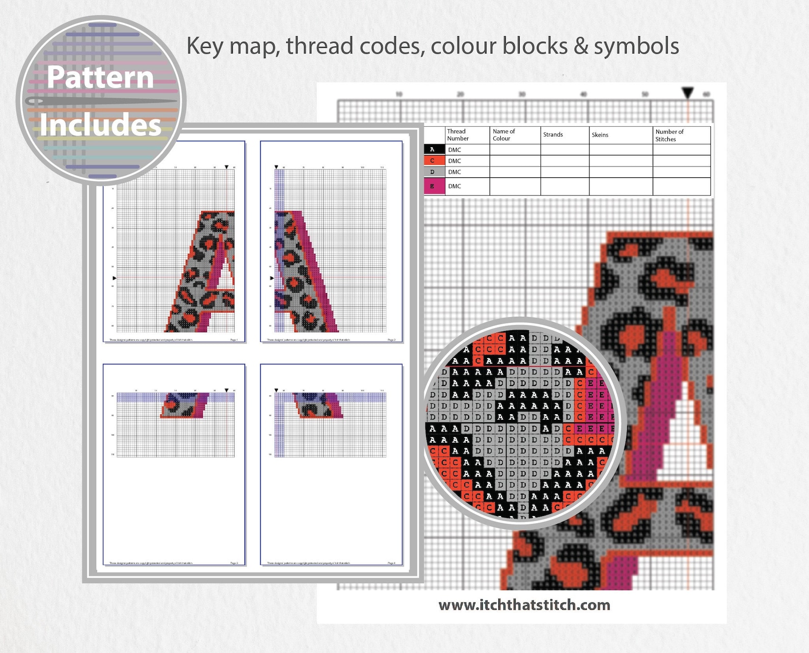 Letter T Leopard Print Cross Stitch Pattern, PDF Download, Beginner ...