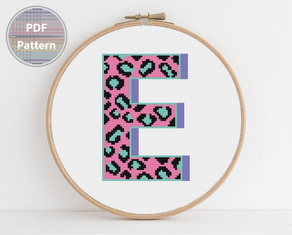 Letter I Leopard Print Cross Stitch Pattern Beginner Pattern PDF ...