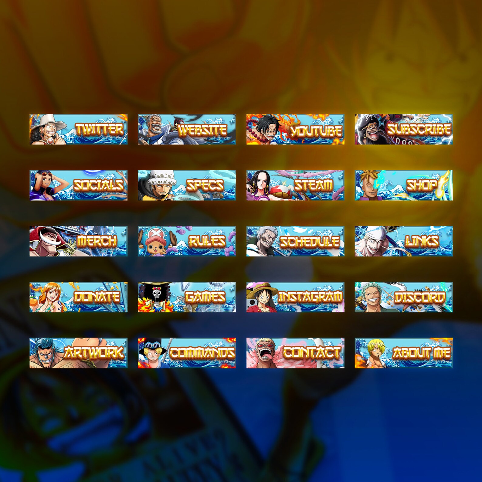 Twitch Package One Piece 2 Overlays 3 Intermissions 1 | Etsy