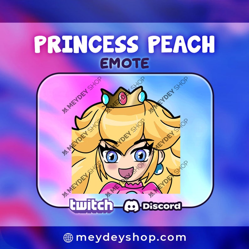 Princess Peach Emote Twitch Discord Youtube Streaming | Etsy