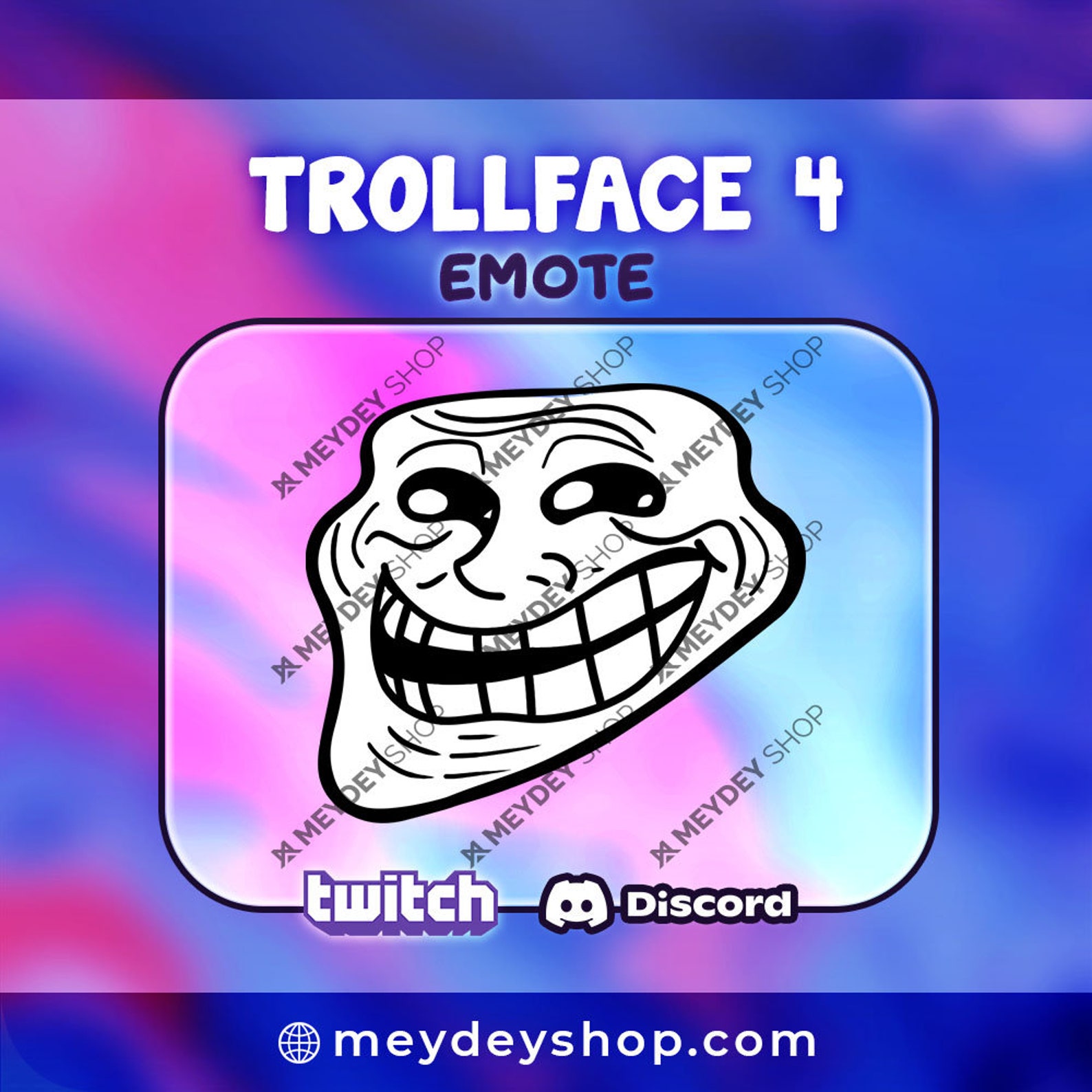 TROLLFACE 4 Emote Twitch Discord Streaming Streamer | Etsy
