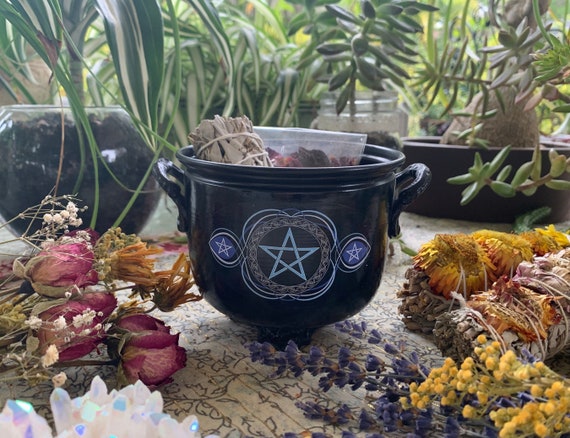 Triple Pentacle Iron Cauldron Kit | Etsy