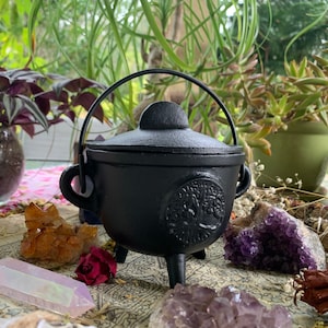 Tree of Life Cast Iron Cauldron W/ Lid - Etsy