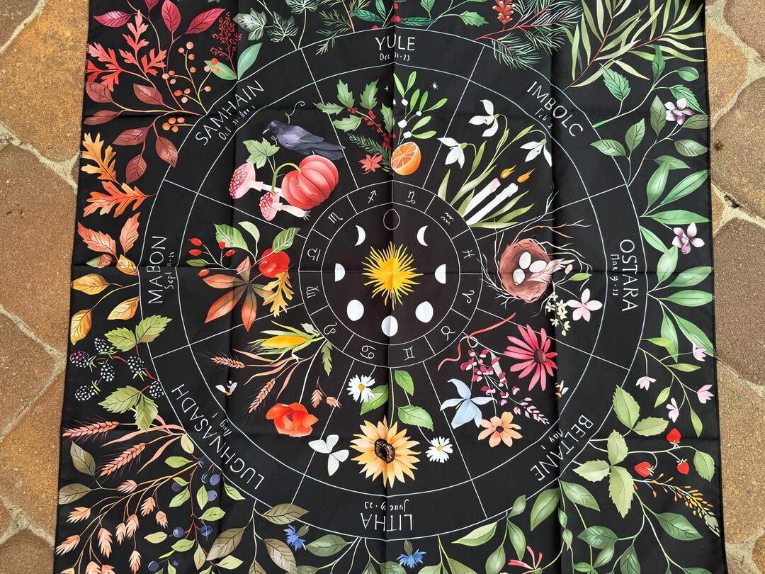 Solar Wheel of the Year Altar Cloth - Etsy