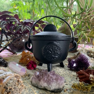 Tree of Life Cast Iron Cauldron W/ Lid - Etsy