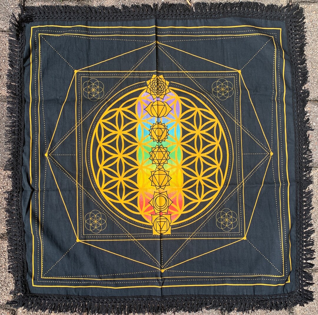 Flower of Life Chakra Altar Cloth - Etsy