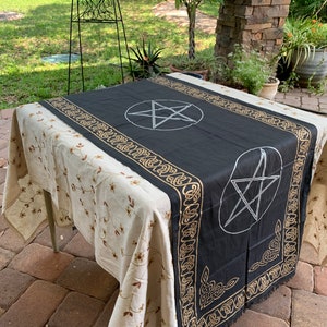 Triple Pentacle Altar Cloth Long 72x21 - Etsy