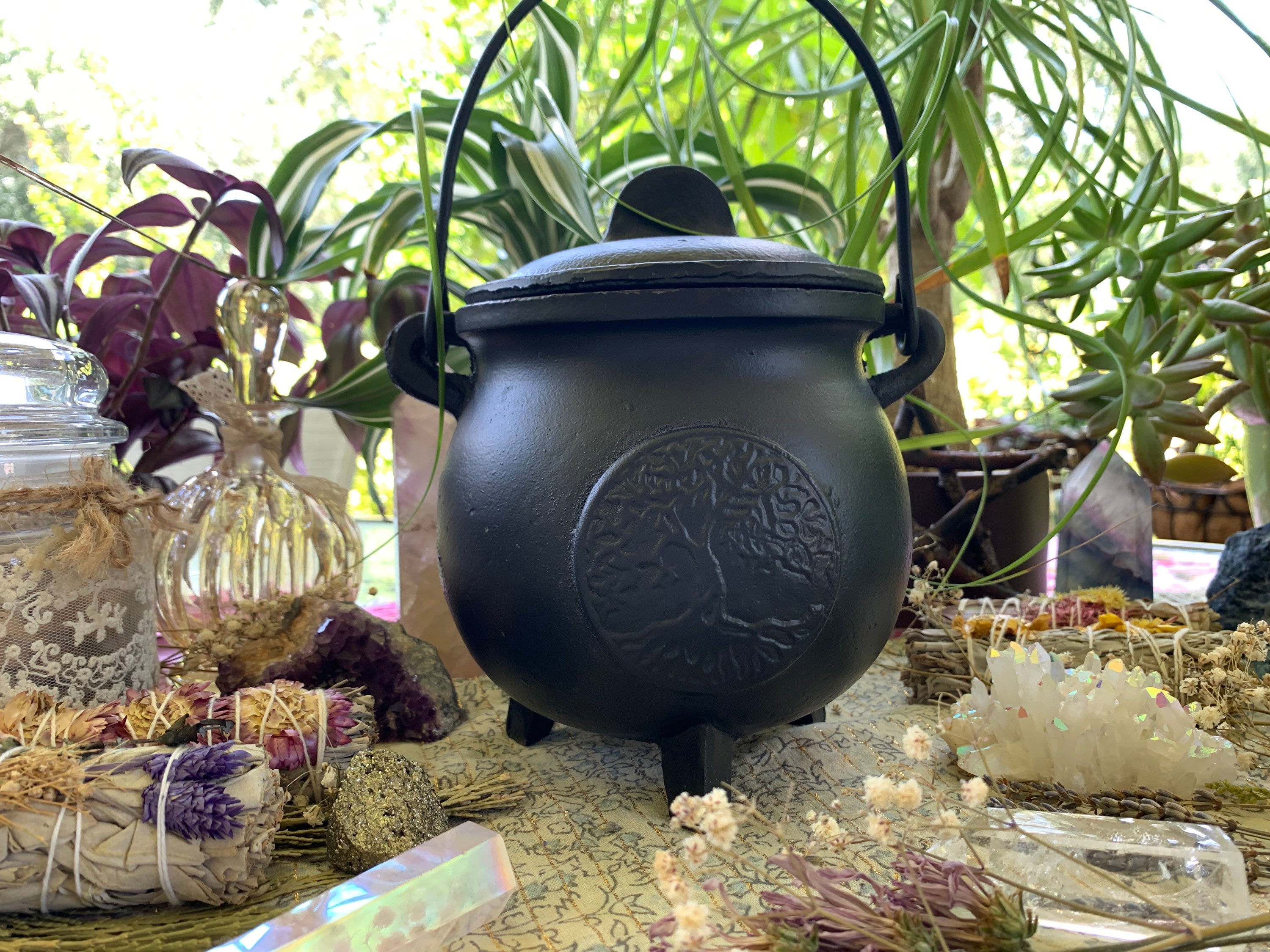 Large Tree of Life Cast Iron Cauldron | Etsy