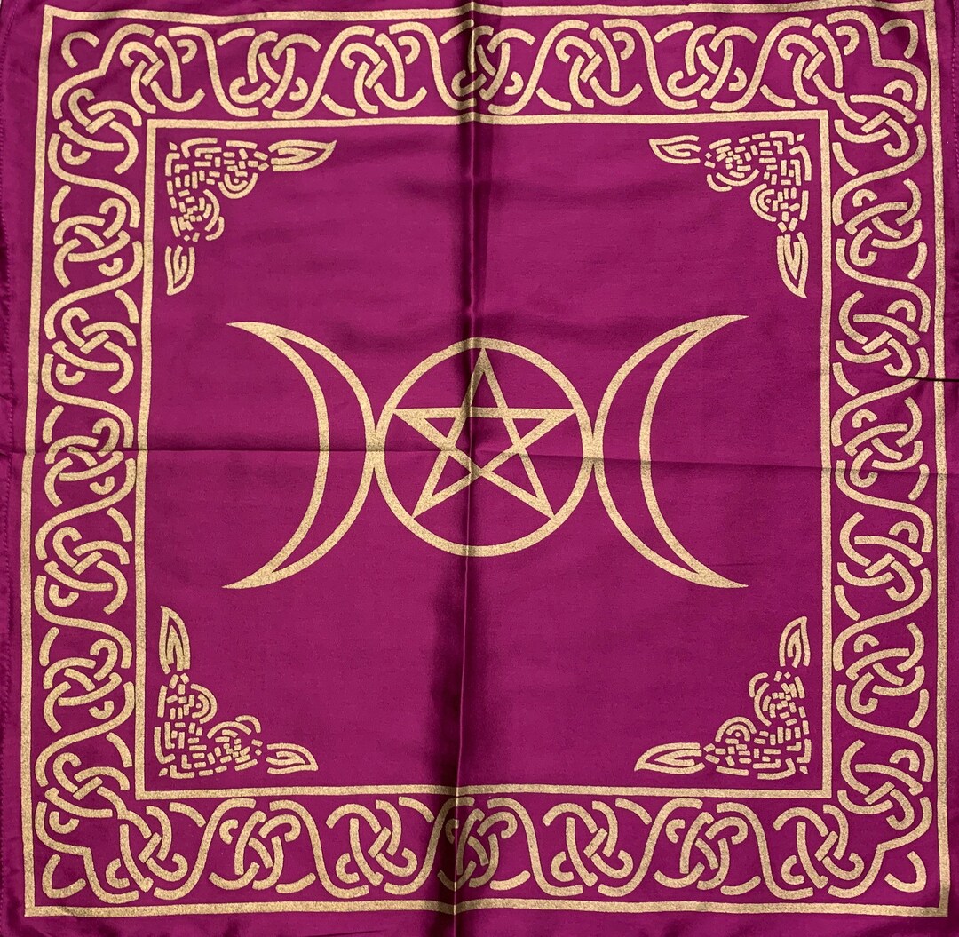 Magenta Satin Triple Moon Altar Cloth - Etsy