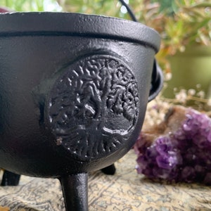 Tree of Life Cast Iron Cauldron W/ Lid - Etsy