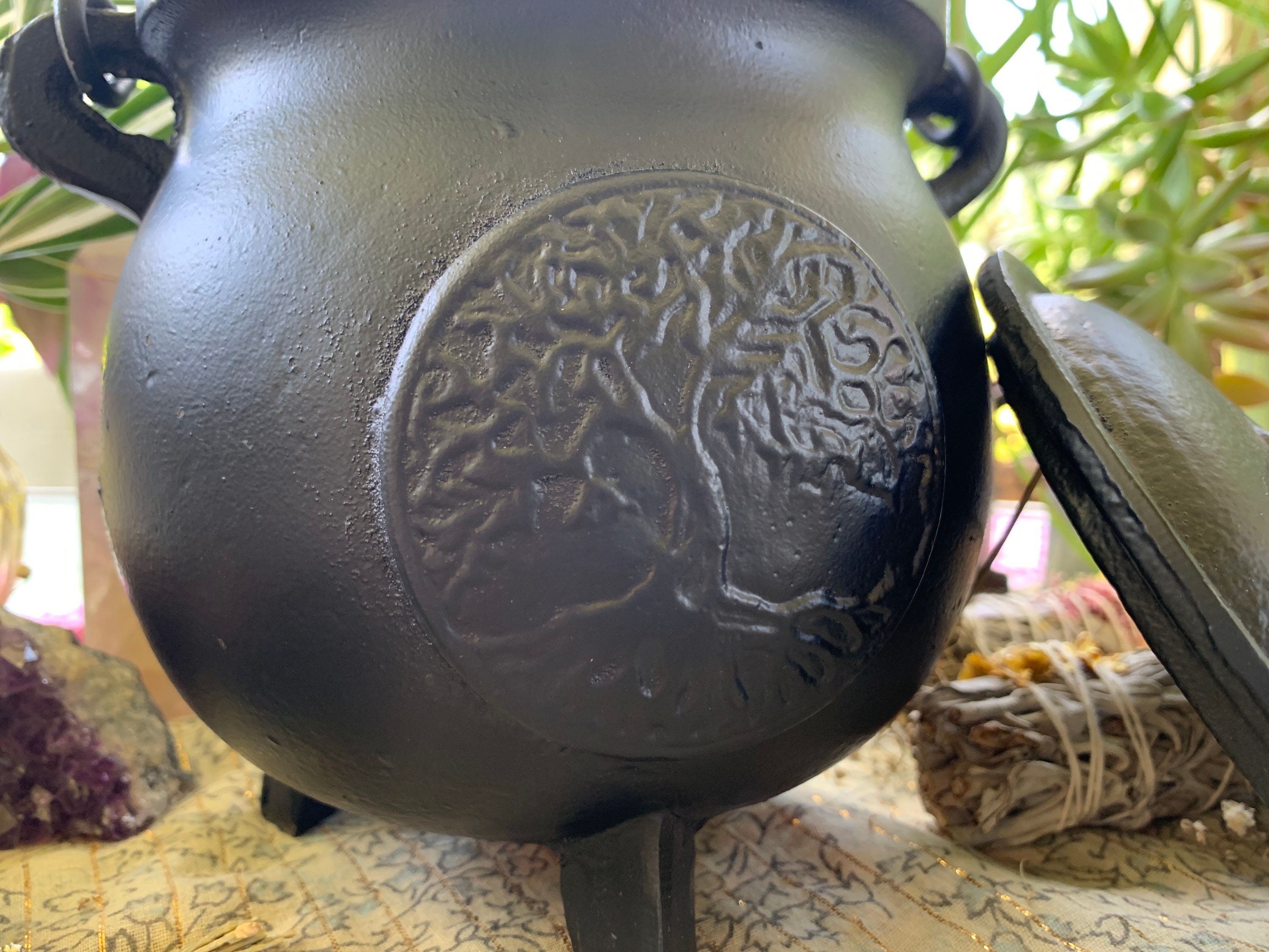 Large Tree of Life Cast Iron Cauldron | Etsy