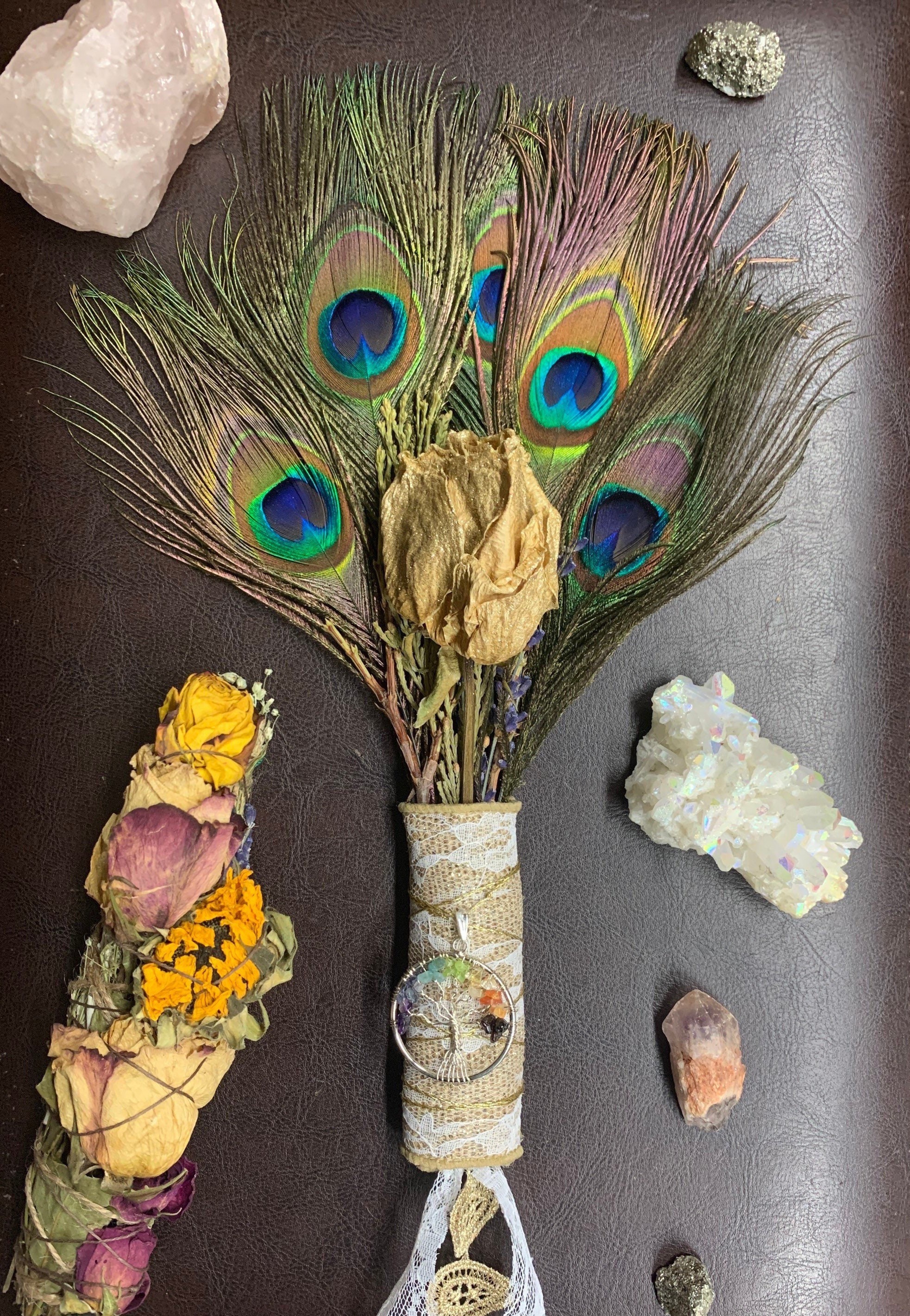 Tree of Life Smudge Feather Wand - Etsy
