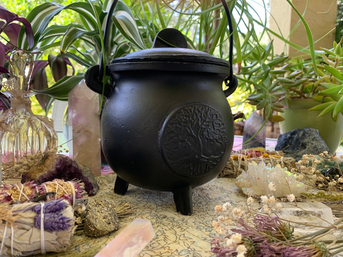 Large Tree of Life Cast Iron Cauldron | Etsy