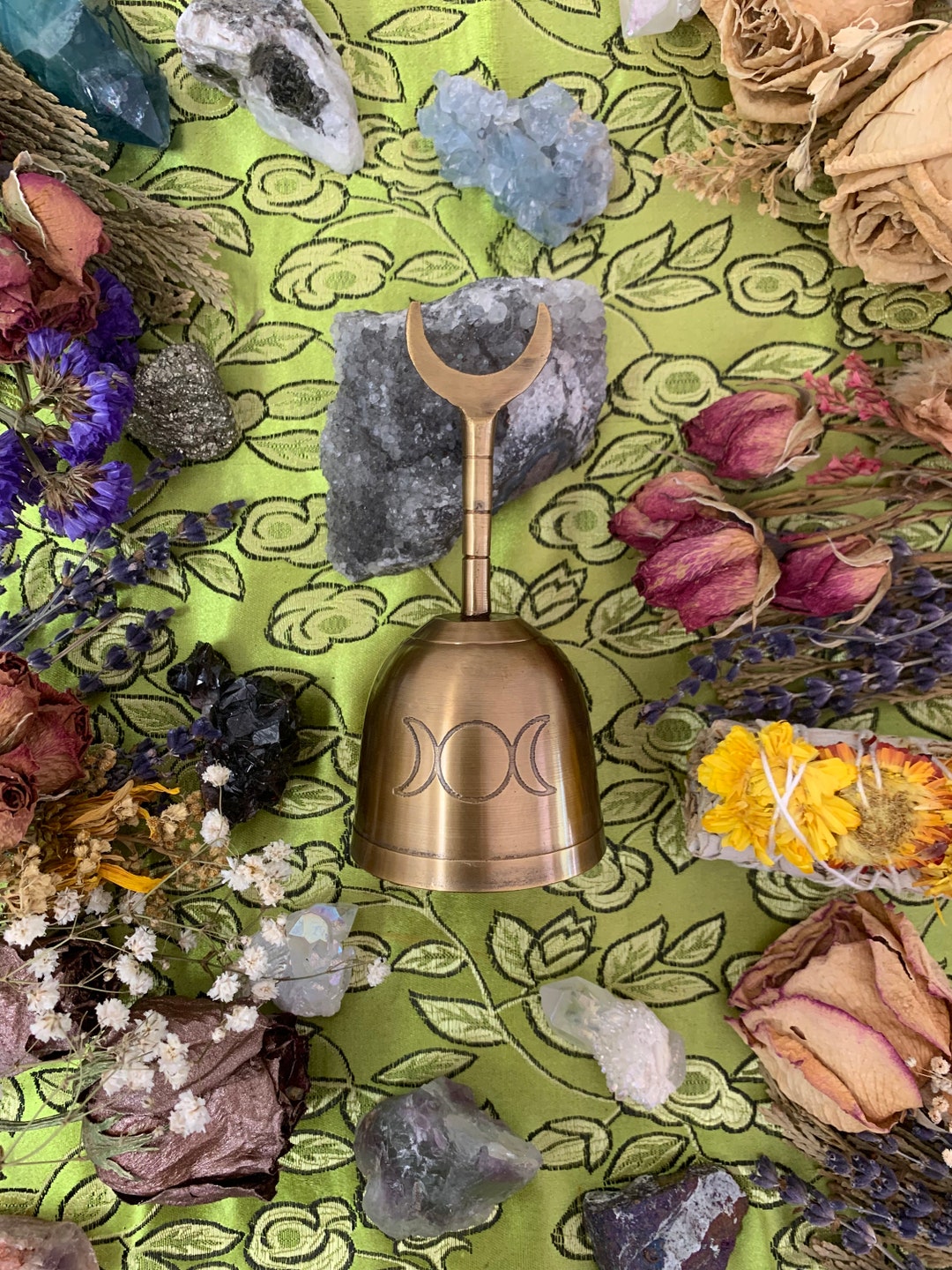 Triple Moon Brass Altar Bell 5” - Etsy