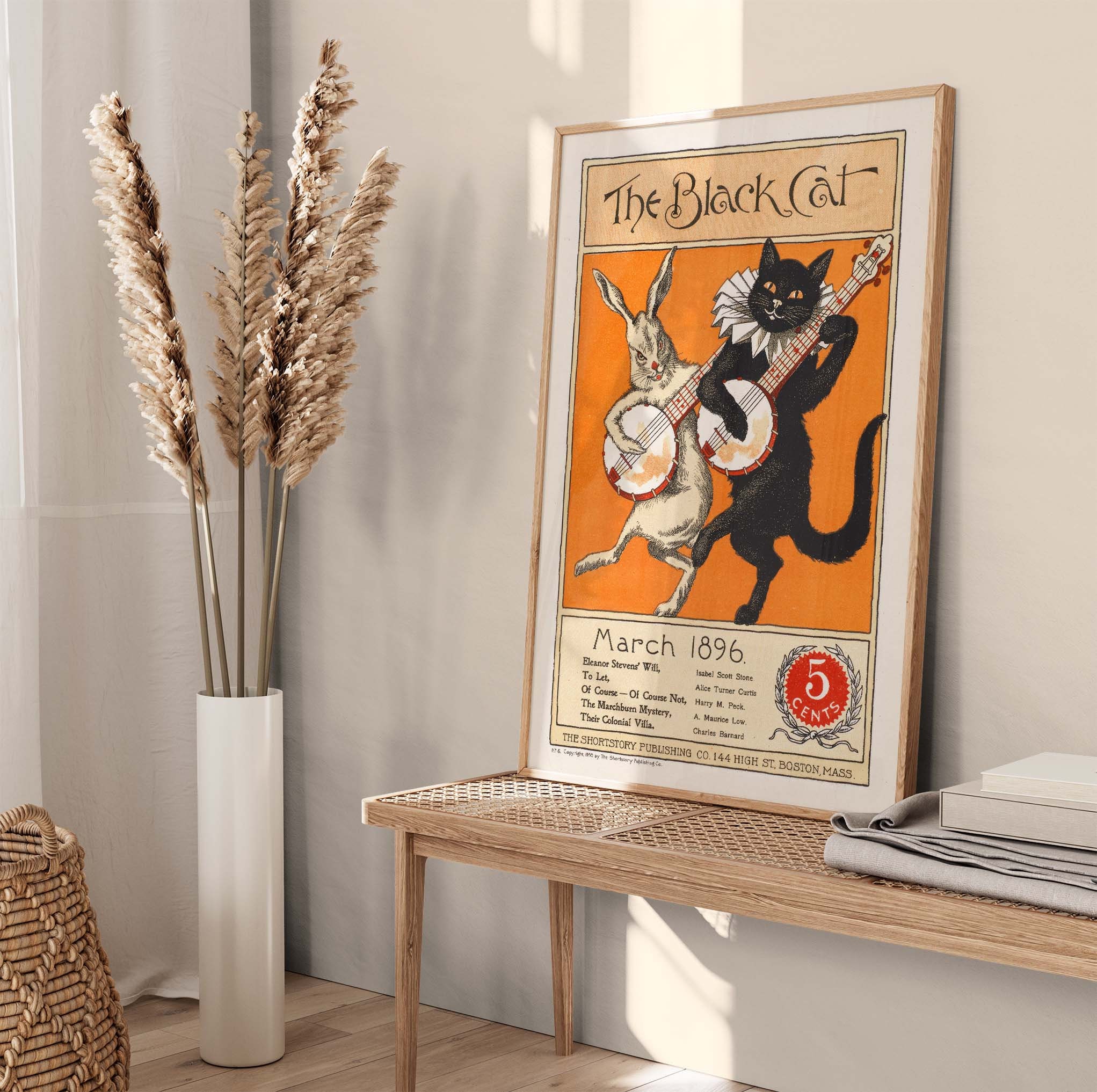 The Black Cat March 1896 Magazine Poster, Vintage Magazine Cat Poster ...