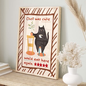 Kitchen Decor, Black Cat Print, Chef Was Cute Print, Kitchen Decor ...