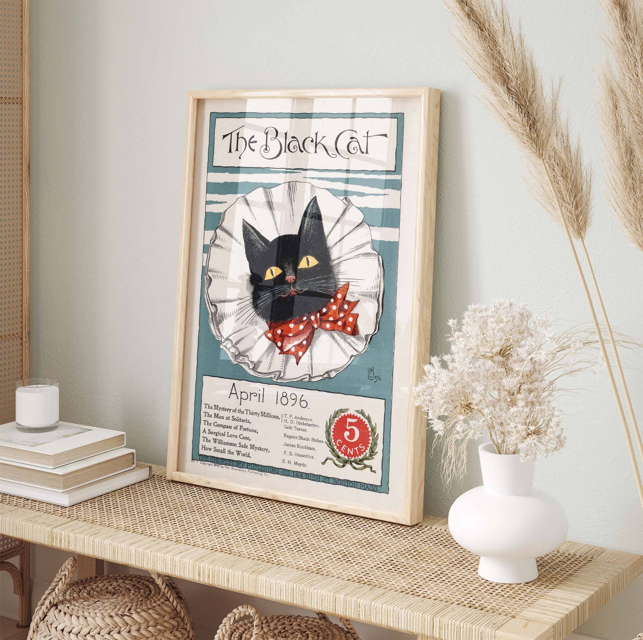 The Black Cat April 1896 Magazine Poster, Vintage Magazine Cat Poster ...