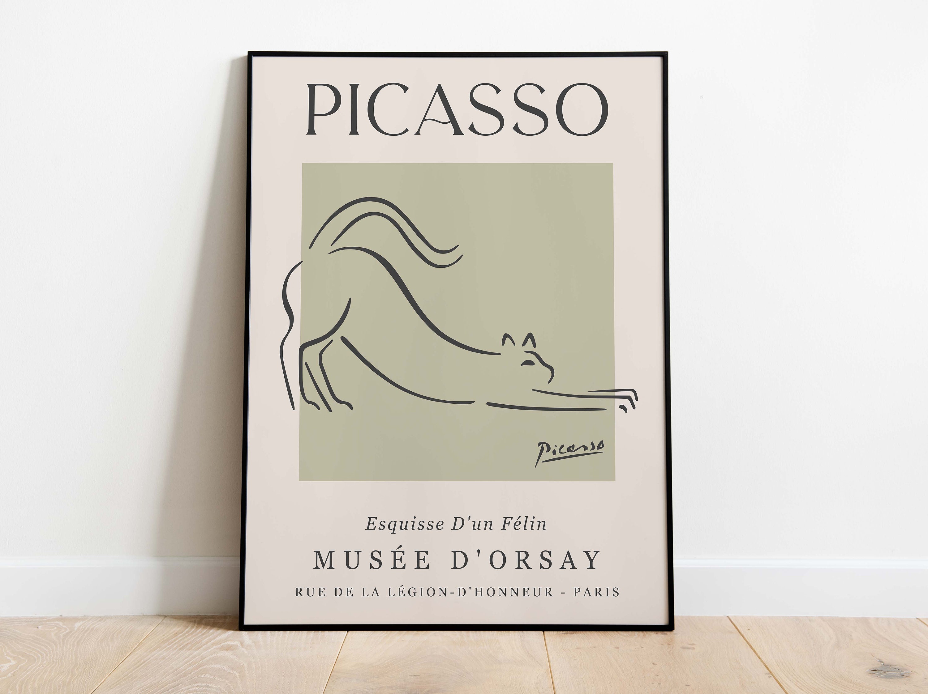 Picasso - The Cat, Exhibition Vintage Line Art Poster sold by Dheeraj ...