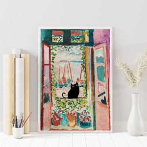 Henri Matisse Cat Print Matisse Open Window Cat Poster Cat | Etsy Canada