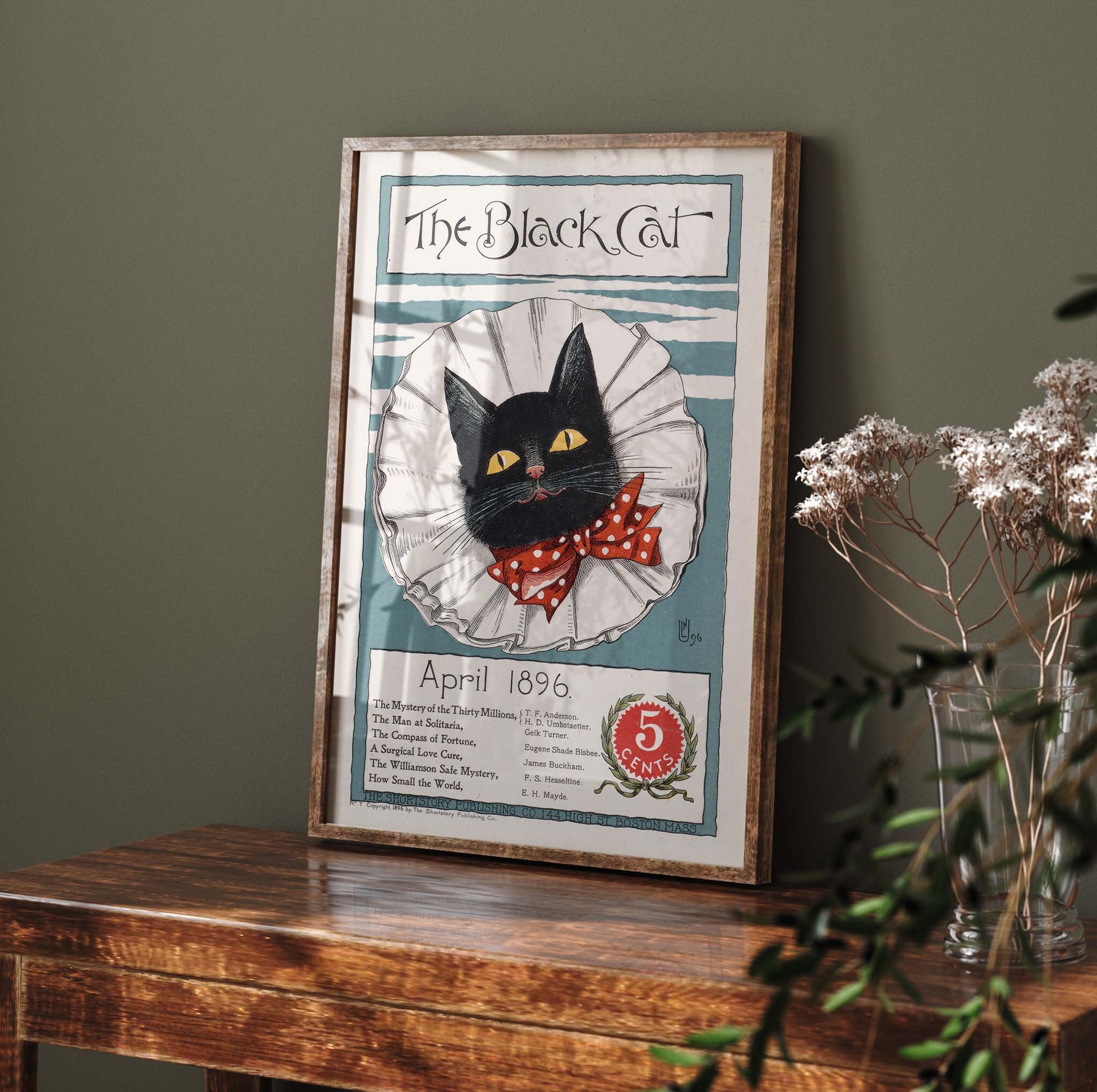 The Black Cat April 1896 Magazine Poster, Vintage Magazine Cat Poster ...