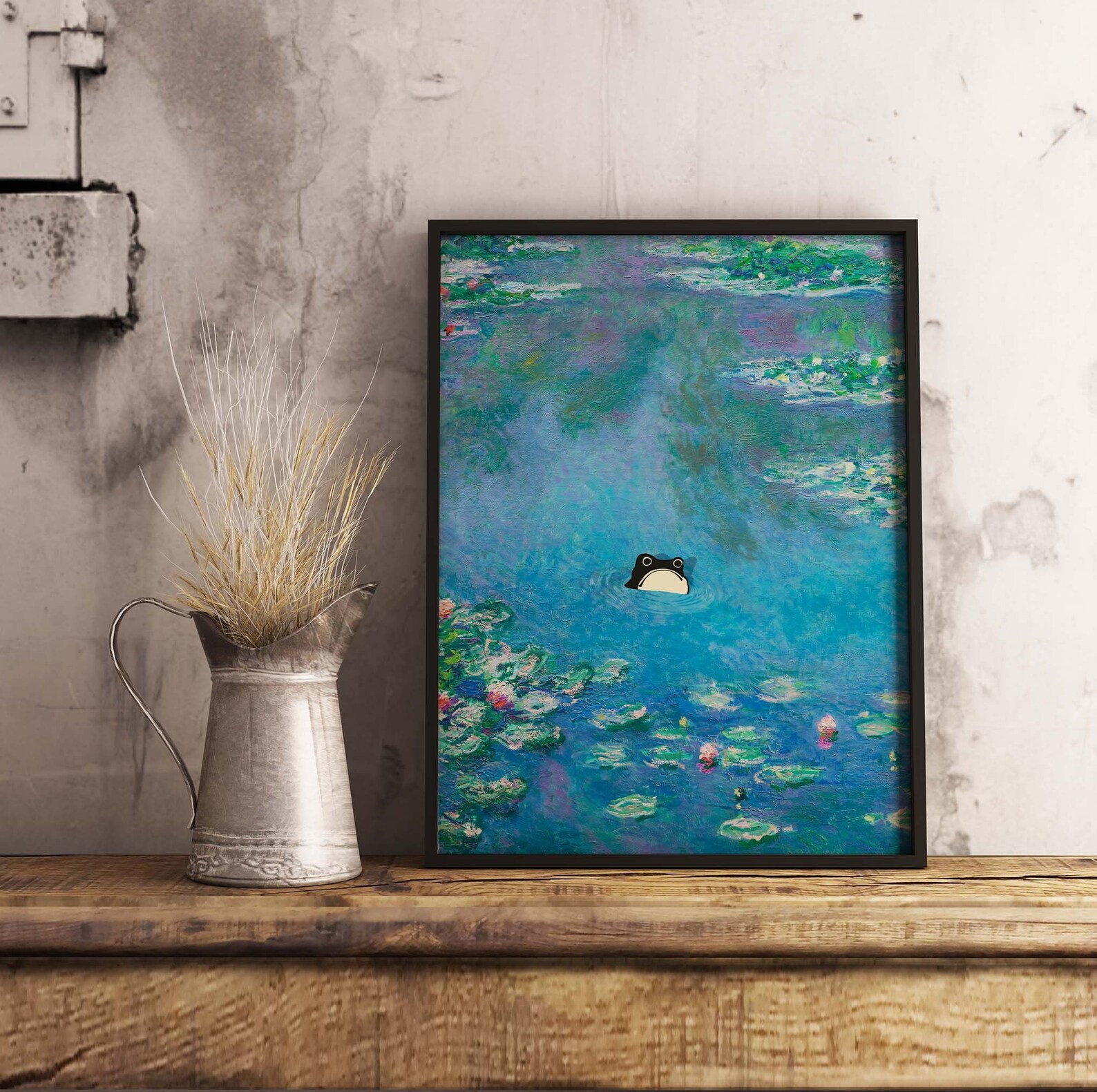 Unimpressed Frog Monet Waterlily Frog Print Claude Monet - Etsy Canada