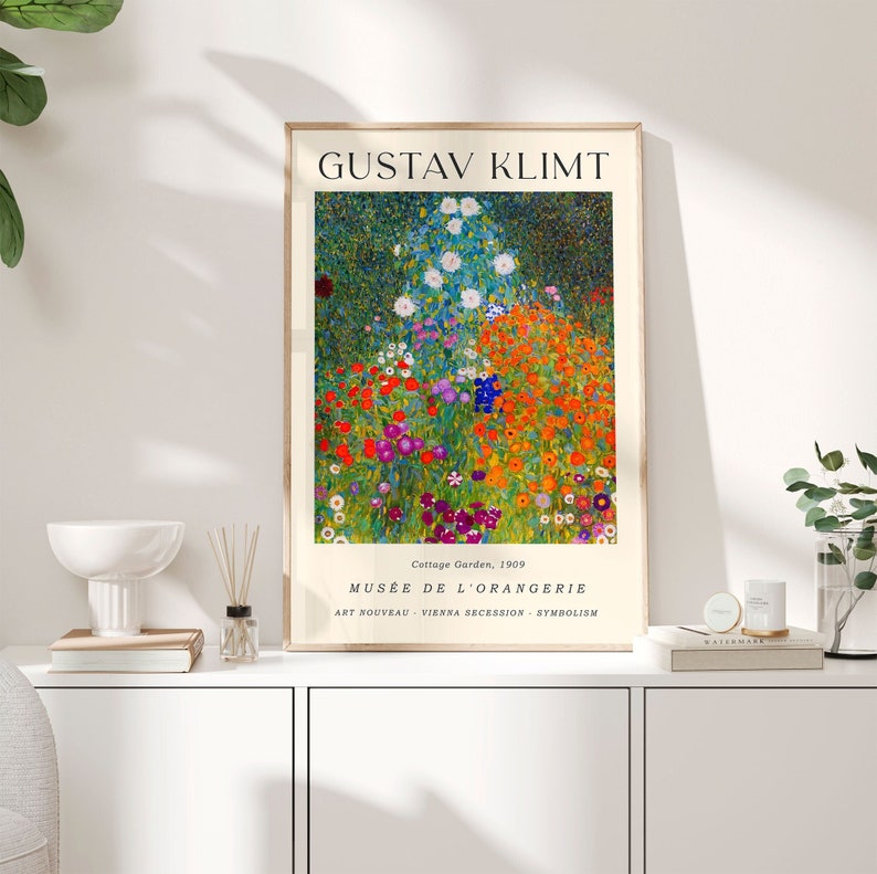 Gustav Klimt Poster Cottage Garden Klimt Flowers Floral - Etsy UK