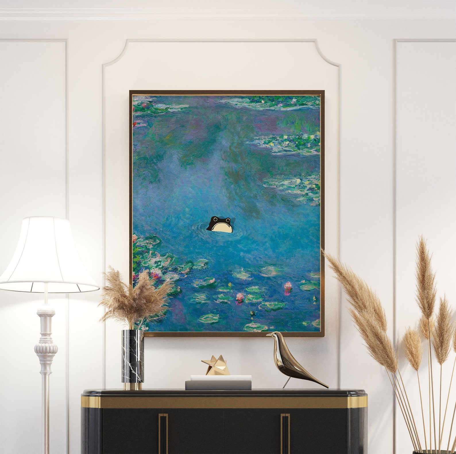 Unimpressed Frog Monet Waterlily Frog Print Claude Monet - Etsy Canada