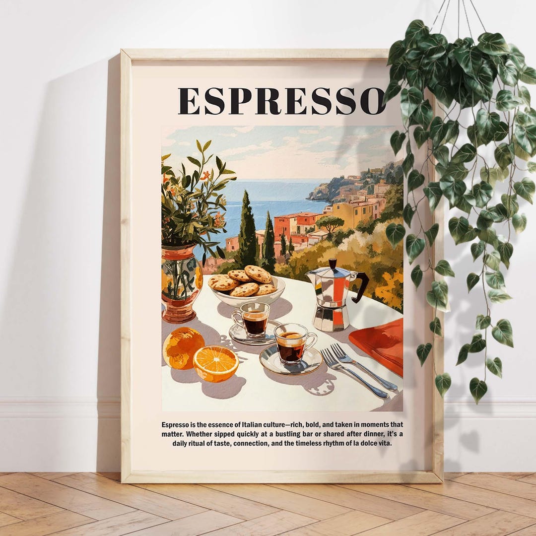 Italian Espresso Print Gift, La Dolce Vita Coffee Poster, Vintage Italy ...