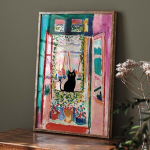 Henri Matisse Cat Print, Matisse Open Window Cat Poster, Black Cat Art ...
