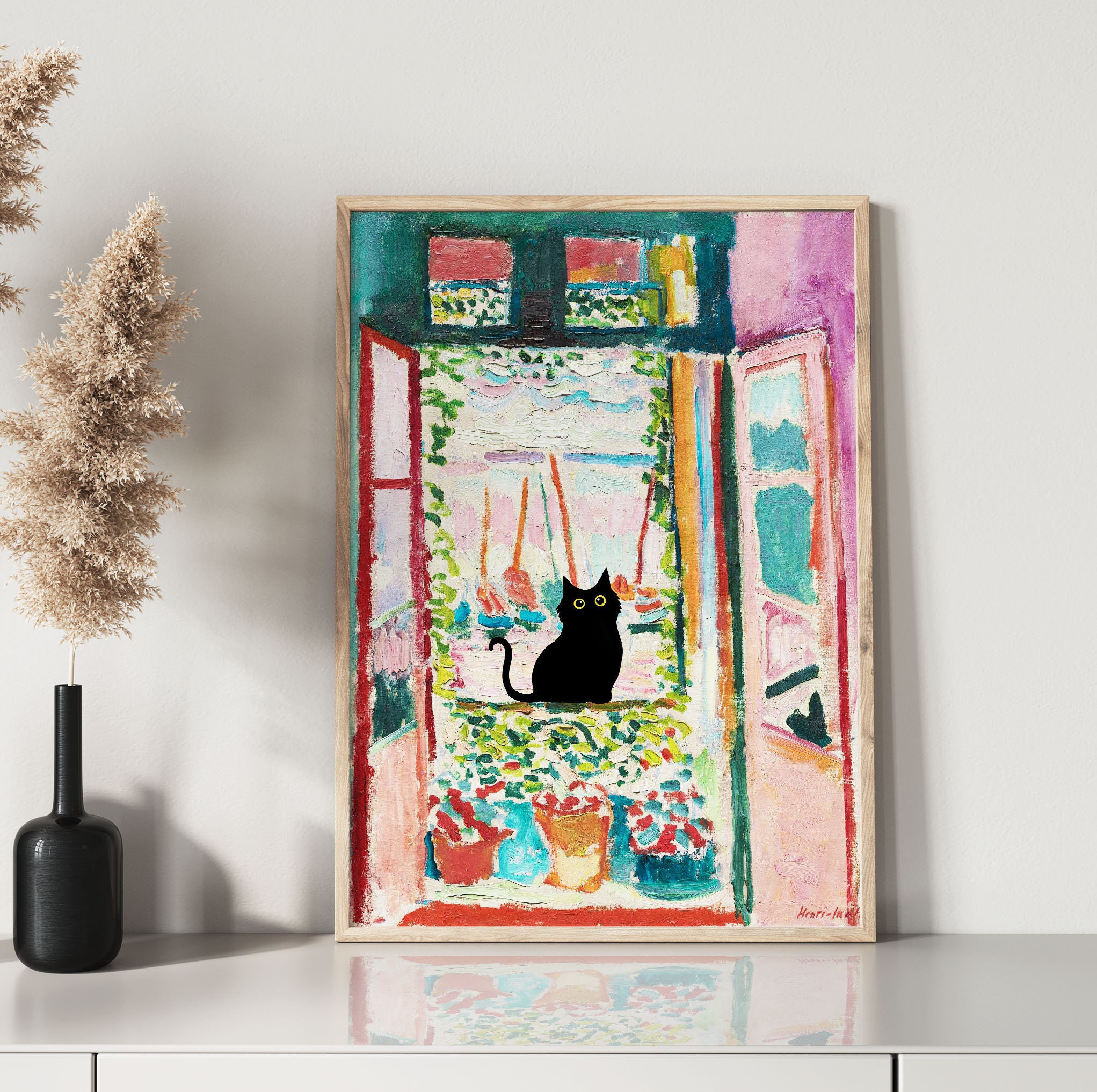 Henri Matisse Cat Print Matisse Open Window Cat Poster Black - Etsy Canada