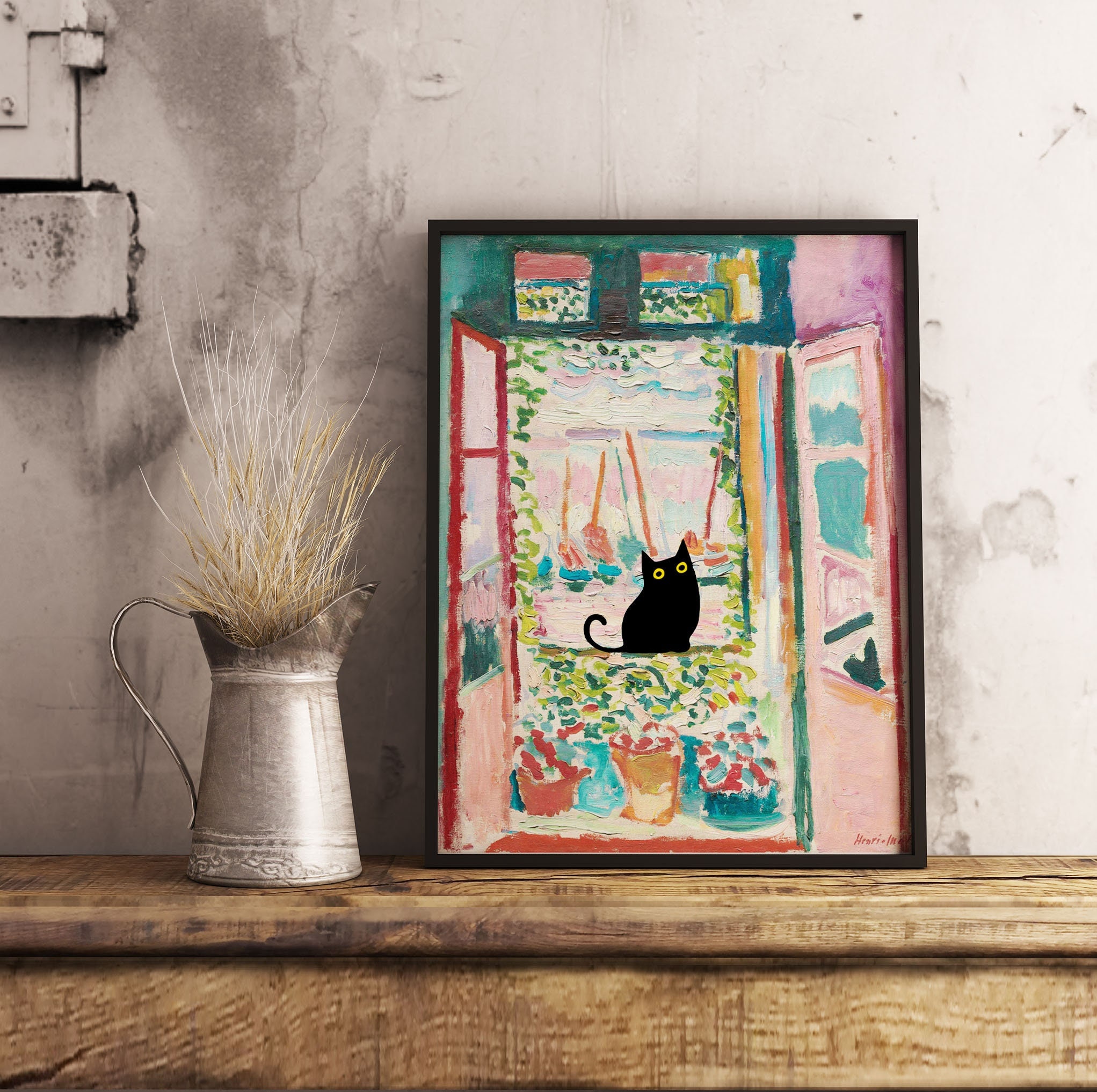 Henri Matisse Cat Print Matisse Open Window Cat Poster Cat | Etsy Canada